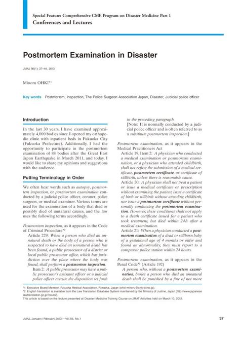Pdf Postmortem Examination In Disaster Dokumentips