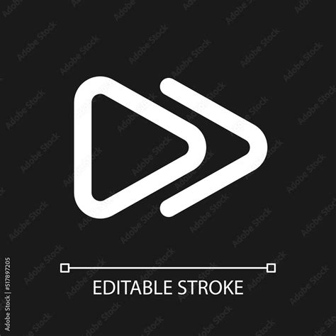 Fast Forward Button Pixel Perfect White Linear Ui Icon For Dark Theme Music Player Bar Vector