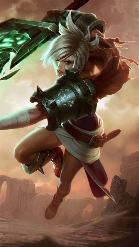 1080x1920 Riven League Of Legends League Of Legends Games Artwork