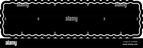 Rectangle Shape With Wavy Edges Rectangular Form With Frilly Borders Empty Text Box Stamp