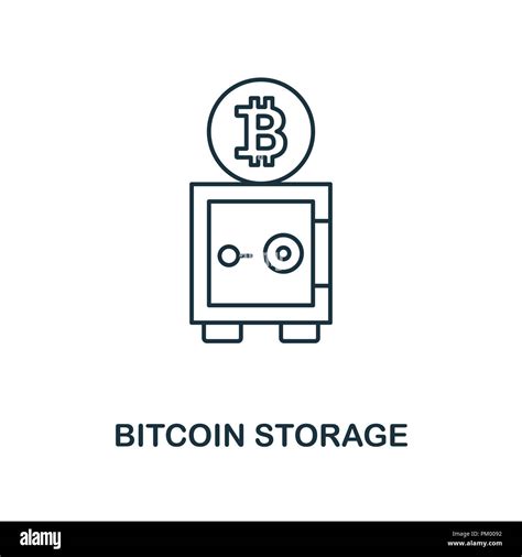 Bitcoin Storage Outline Icon Monochrome Style Design From Crypto Currency Collection Ui Pixel