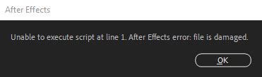 Unable To Execute Script At Line After Effects Adobe Community