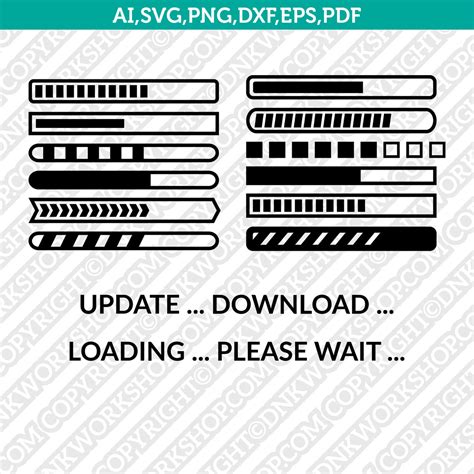 Loading Bar Svg Cut File Cricut Vector Sticker Decal Dxf Png Eps Dnkworkshop
