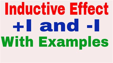 Inductive Effect I And I Effect Electronic Displacement Basic Concept Of Organic