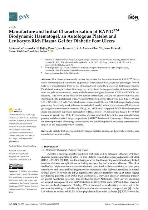 Pdf Manufacture And Initial Characterisation Of Rapidtm Biodynamic Haematogel An Autologous