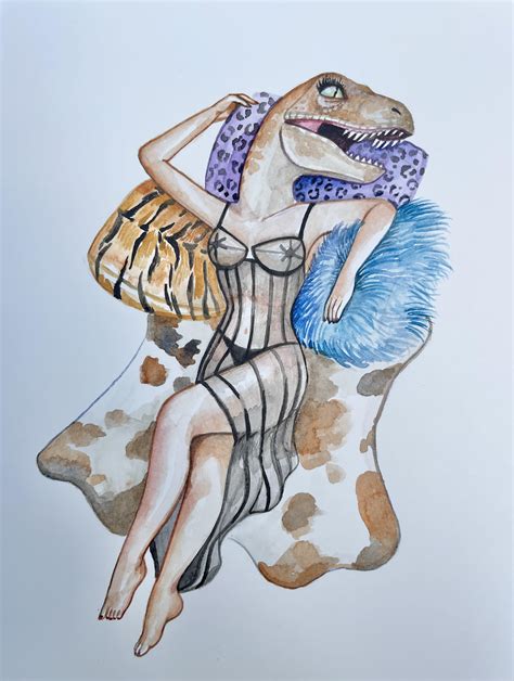 Sexy Dinosaur Watercolor Of The Day Painting