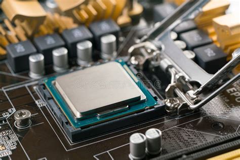 Modern Computer Processor On CPU Socket Stock Image Image Of Electric Engineer 103395803
