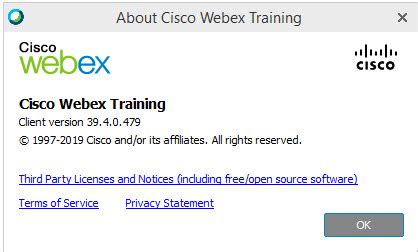Find Your Webex Meetings Version Number