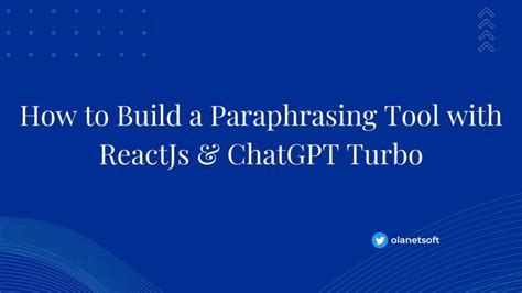 Florin Lungu On Linkedin How To Build A Paraphrasing Tool With Reactjs And Chatgpt Turbo
