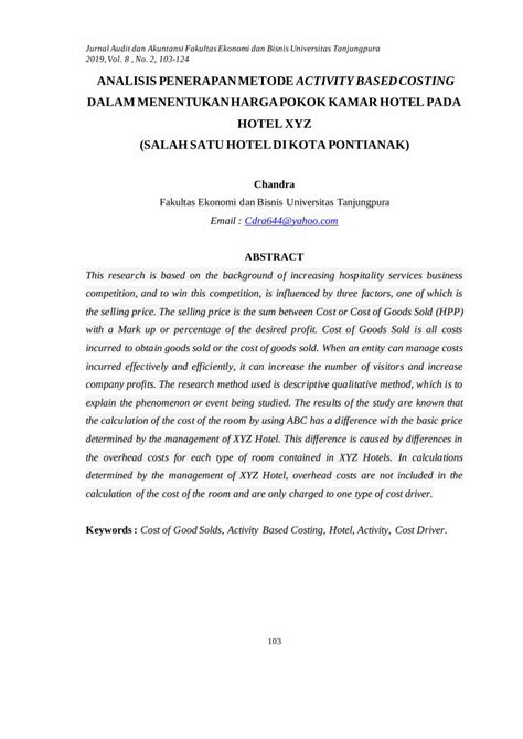 Pdf Analisis Penerapan Metode Activity Based Costing Dokumentips