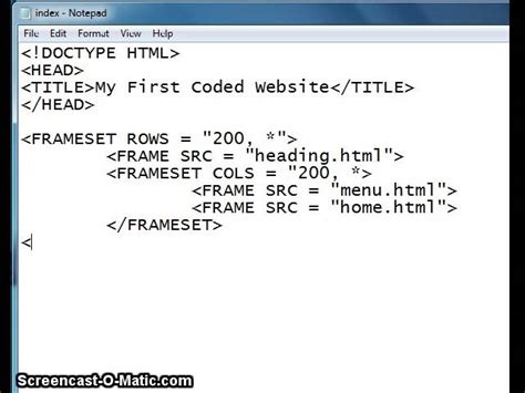 What Is Frameset Rows In Html