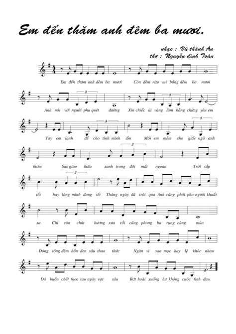 Sheet Em N Th M Anh M Th Nguy N Nh To N Nh C V Th Nh An V Ng Son