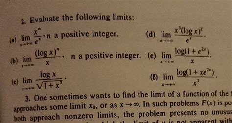 Solved 2 Evaluate The Following Limits A Lim N A Chegg Com