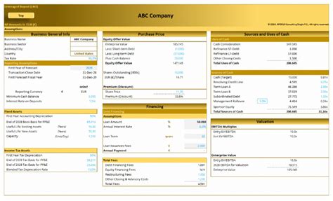 Leveraged Buyout LBO Advanced Financial Model Template Excel XLS