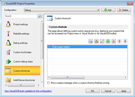 Using Custom Shortcuts With Visualgdb Visualgdb Tutorials