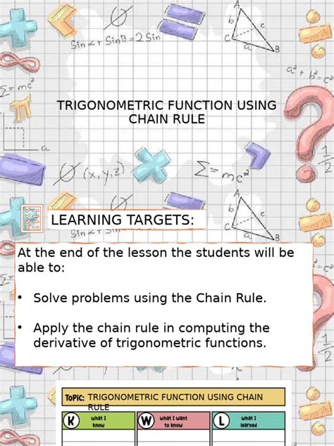 Ppt Trigonometric Functionusing Chain Rule Pdf
