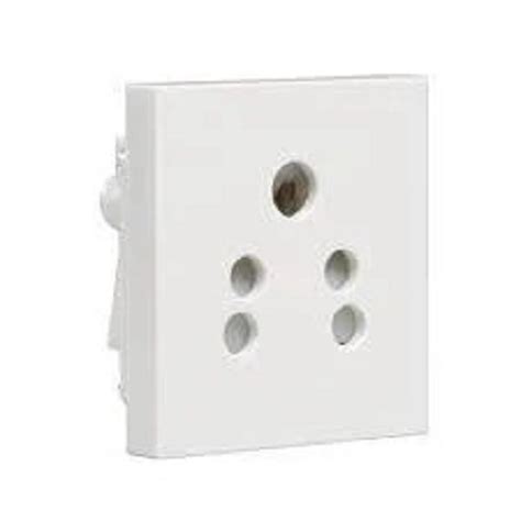 White Polycarbonate Rectangular 5 Pin Electrical Modular Socket 16 250 Volt Durable