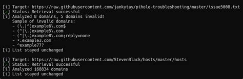 Fresh Install Steven Black List Invalid Domains Help Pi Hole Userspace
