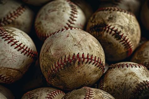 Closeup Many Basetball Balls Pattern Of Used Balls On Stadium As Background Premium Ai