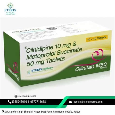 Cilnidipine 10 Mg And Metoprolol Succinate 50 Mg Tablets At Rs 100 88 Stripe मेटोप्रोलोल