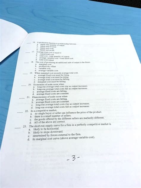 solved most of productivity effects variable cost average variable