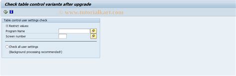 Stcup Sap Tcode Table Control Variants Upgrade