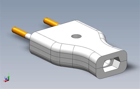 电源插头 Solidworks 2014 模型图纸免费下载 懒石网