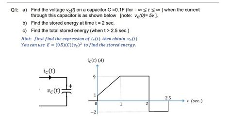 Solved A Find The Voltage VC T On A Capacitor C F For Chegg