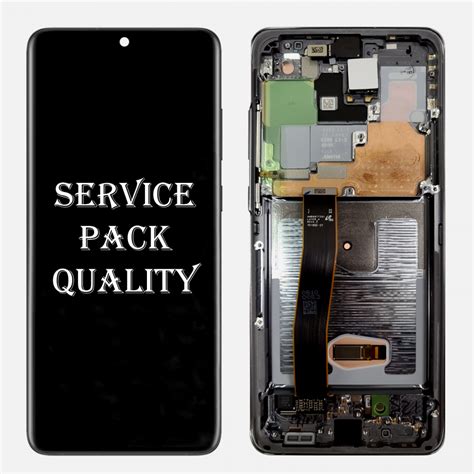 Black Amoled Lcd Touch Screen Digitizer Frame For Samsung Galaxy S20 Ultra 5g Service Pack