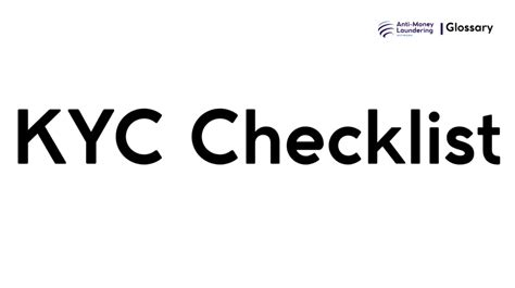 What Is Kyc Checklist In Anti Money Laundering Aml Network