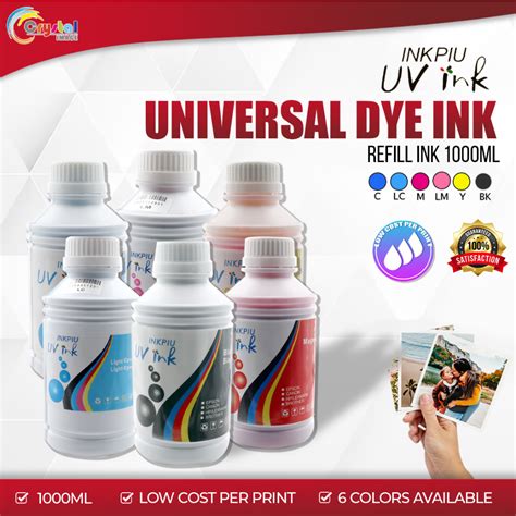 Inkpiu Liter Ml UV Dye Ink Universal Refill Ink Premium Dye Ink For Inkjet Printer
