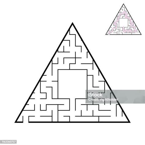 삼각형 미로 아이들을위한 흥미롭고 유용한 게임 흰색 배경에 있는 간단한 평면 벡터 그림입니다 결정과 함께 0명에 대한 스톡 벡터 아트 및 기타 이미지 Istock