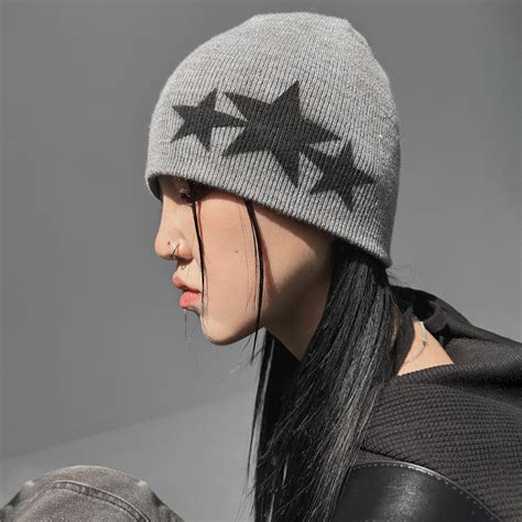 레트로 Y2k 별 비니 모자