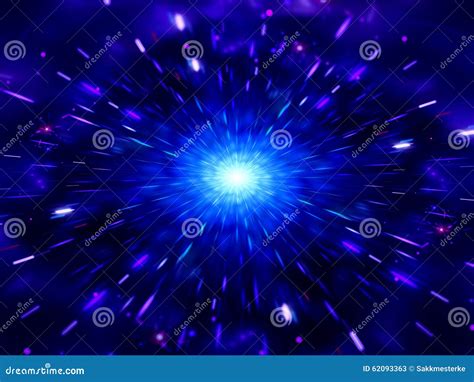 Blue Glowing Exploding In Deep Space With Particles Stock Illustration Illustration Of Blast