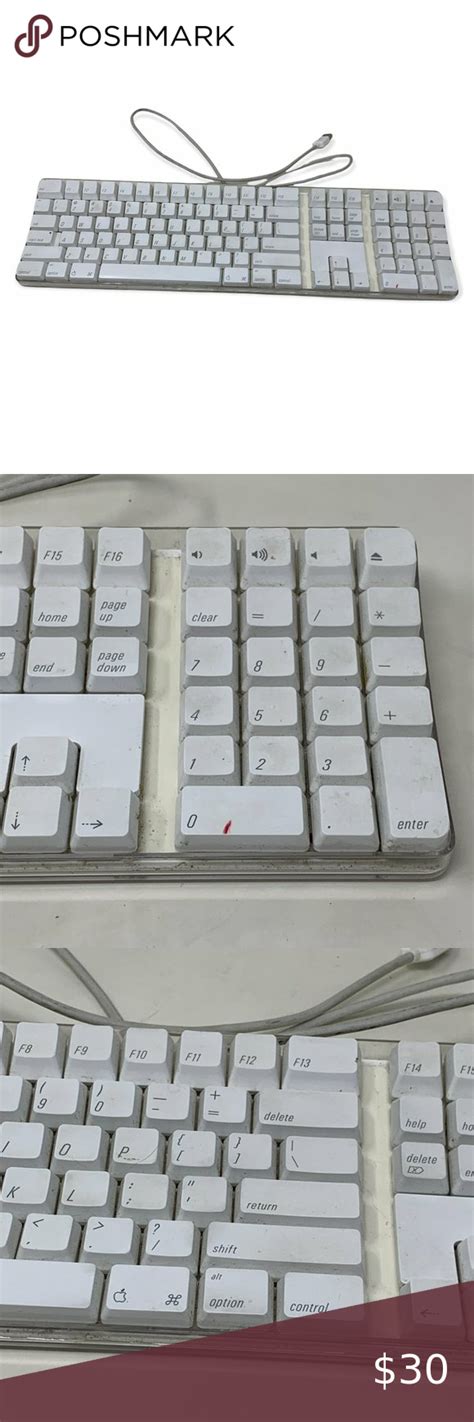 Apple Mac White Wired Full Size Keyboard English With 2 Usb Port Office