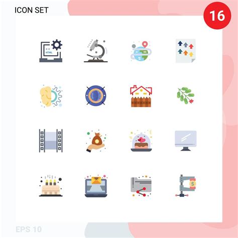 Flat Color Pack Of 16 Universal Symbols Of Report Page Science High Map Editable Pack Of