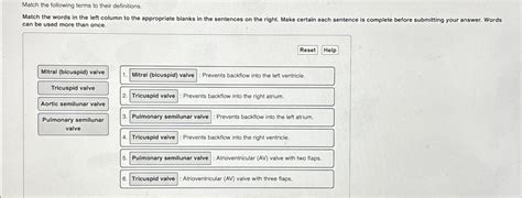 Solved Match The Following Terms To Their Definitionsmatch