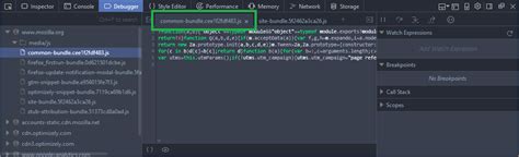 How To Get The Name Of The Javascript File You Are Debugging In Firefox