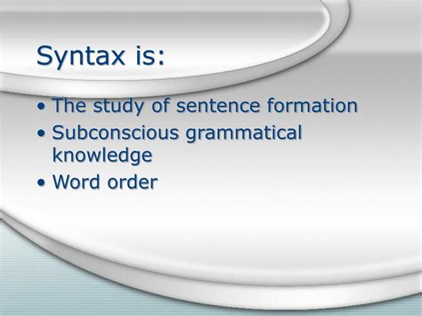 PPT Introduction To Syntax PowerPoint Presentation Free Download