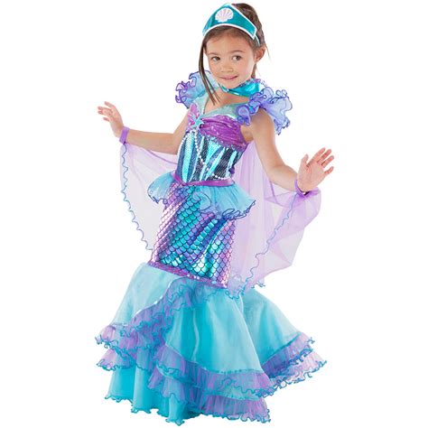 Sparkly Mermaid Halloween Costume For Girls In Purple And Teal Teetot