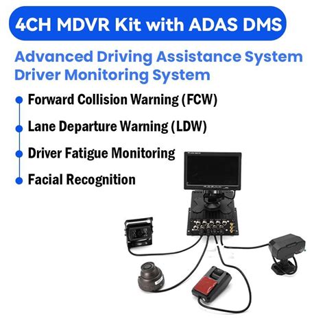 Fl 4 Ch Ai Intelligent 4 Ch Ahd Mdvr System With Adas Dms Camera Dvr Driver Monitoring And Bsd