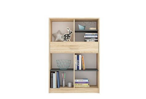 Шкаф Сидни М6 дъб сонома антрацит бяло гланц • Гардероби и шкафчета • Мебели Монема