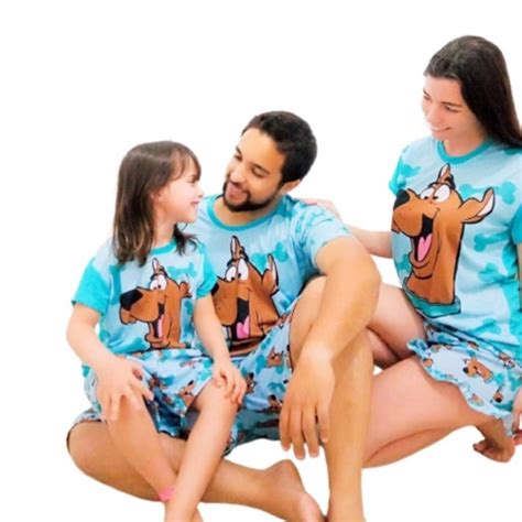 Kit Fam Lia Pijamas Curto Scoob Doo Em Promo O Na Americanas