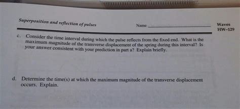 A Pulse With A Speed Of M S Is Approaching The Chegg Com
