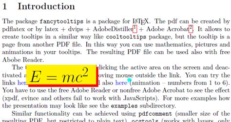 pdftex display text as tooltip with pdfcomment how to ignore