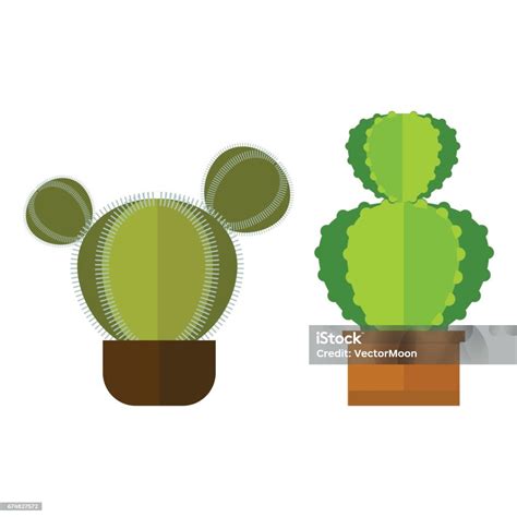 선인장 자연 사막 꽃 녹색 멕시코 즙이 많은 열 대 식물 선인장 꽃 벡터 일러스트 레이 션 가시에 대한 스톡 벡터 아트 및 기타 이미지 가시 가시덤불 귀여운 Istock