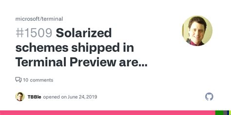 Solarized Schemes Shipped In Terminal Preview Are Incorrect Issue Microsoft Terminal
