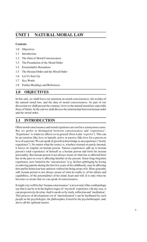 Ethics Unit Natural Moral Law 5 Natural Moral Law Unit 1 Natural