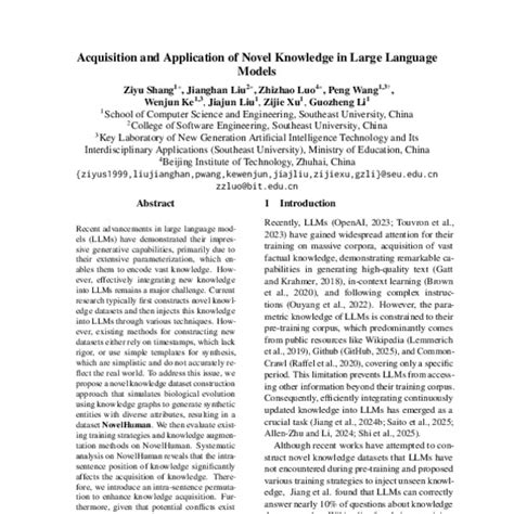 Acquisition And Application Of Novel Knowledge In Large Language Models Acl Anthology
