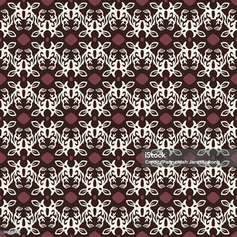 Japanese Zigzag Leaf Motif Vector Seamless Pattern Stock Illustration